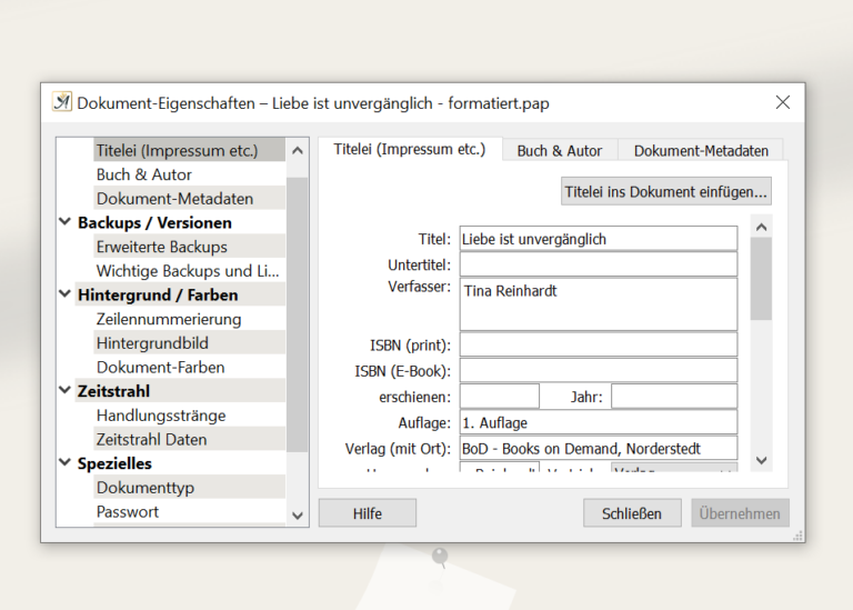 Papyrus Autor 11 - die Software für Autoren - Tinas Autorenwelt